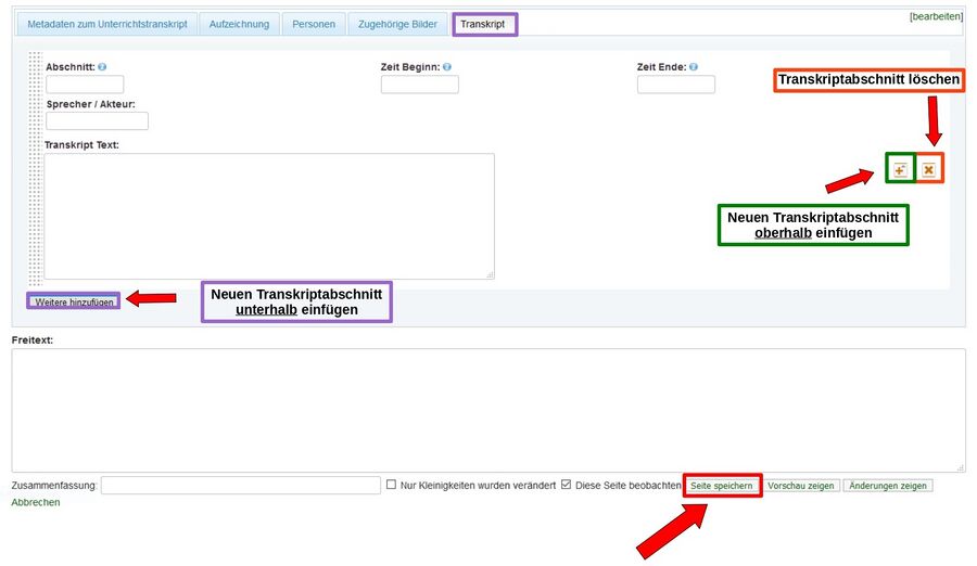 Ein neues Transkript erstellen – Semantic CorA